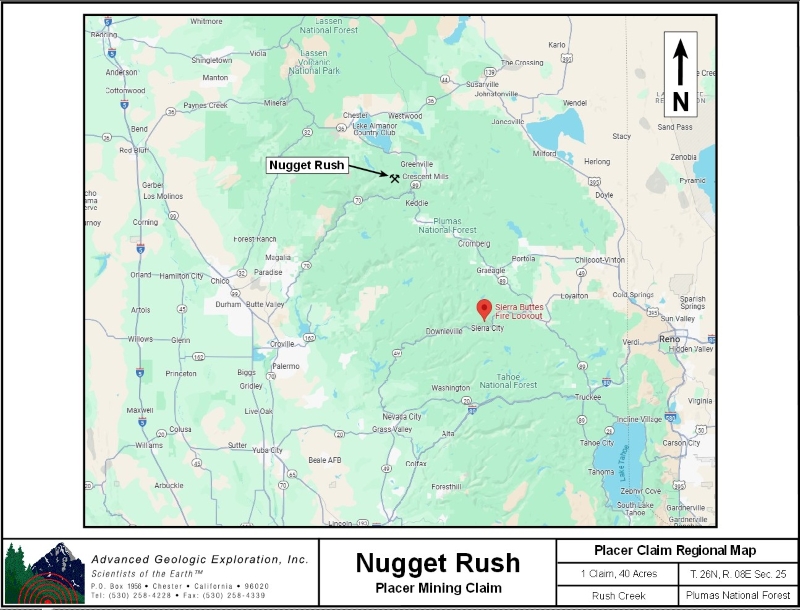 AGE, Claims For Sale, California,Plumas County, Rush Creek, Nugget Rush